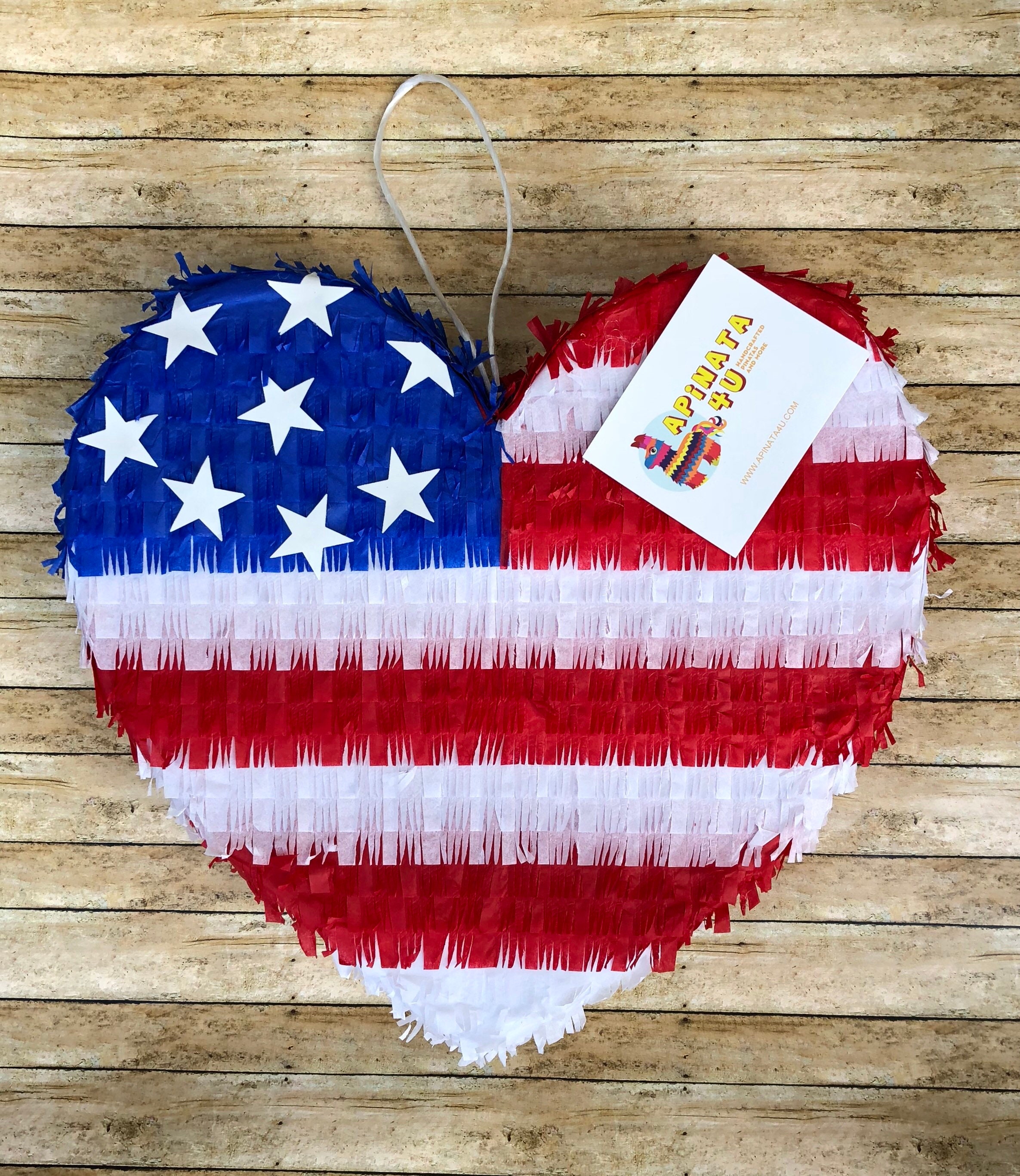 Patriotic Heart Pinata 19" Tall Happy Fourth July 4th - Etsy