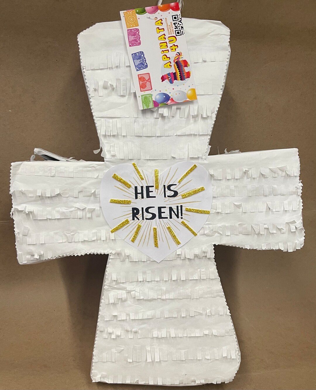 20 Inch White Cross Pinata, Easter Sunday Party Decoration, He is Risen ...