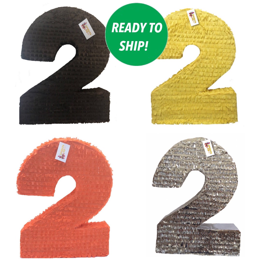 Solid Color Number Two Pinata, Diy Theme Decor, Second Birthday Party ...