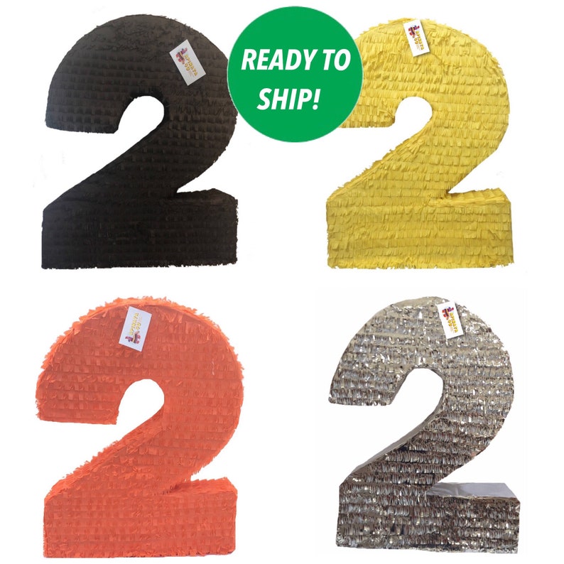 Solid Color Number Two Pinata, Diy Theme Decor, Second Birthday Party ...
