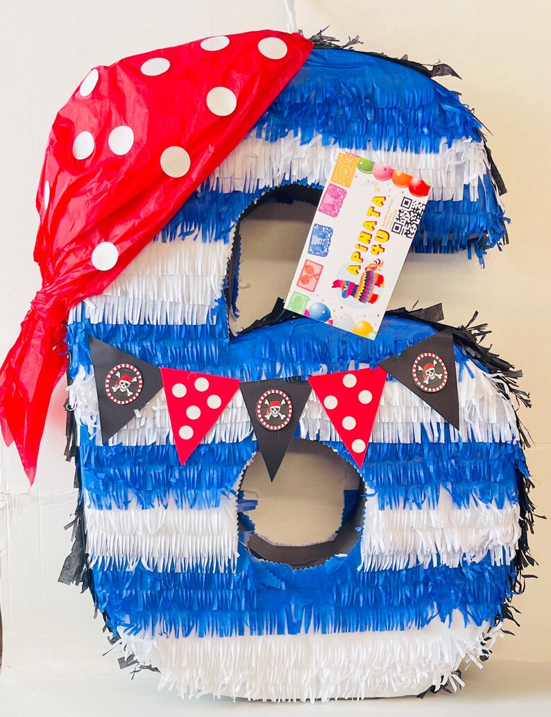 New! 20'' Tall Number Six Piñata Pirate Theme/nautical Themed - Etsy