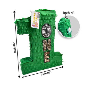 Safari Jungle Themed 1st Birthday Pinata, Animal Print Birthday Party ...