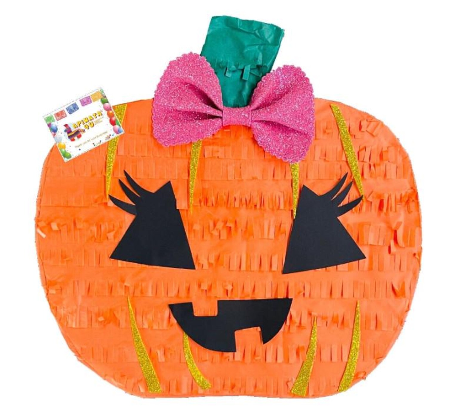 Cute Pumpkin Pinata With Glitter Bow Fall Theme Baby Shower It’s A Girl ...