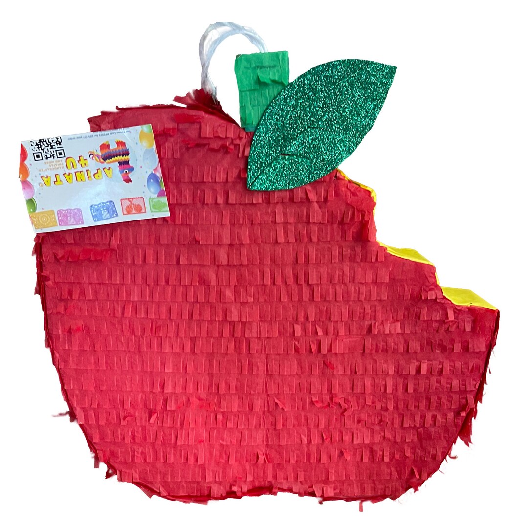 Red Apple Pinata With Glitter Leaf, Ideal for Back to School Parties ...