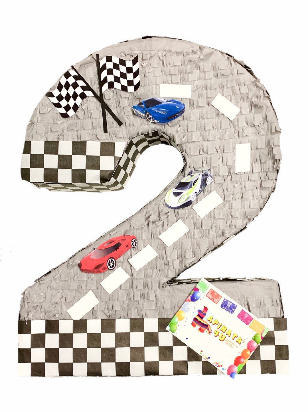 New! Number Two Pinata Race Car Theme Second Birthday Rolling Dubs ...
