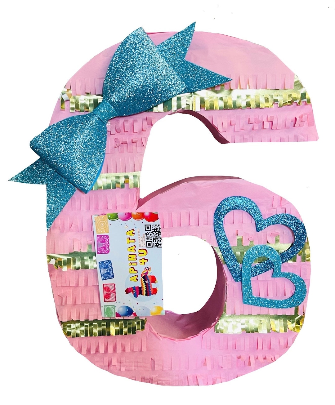 Sale! Custom Made Handmade Number Six Pinata Sixth Birthday Girls Block ...