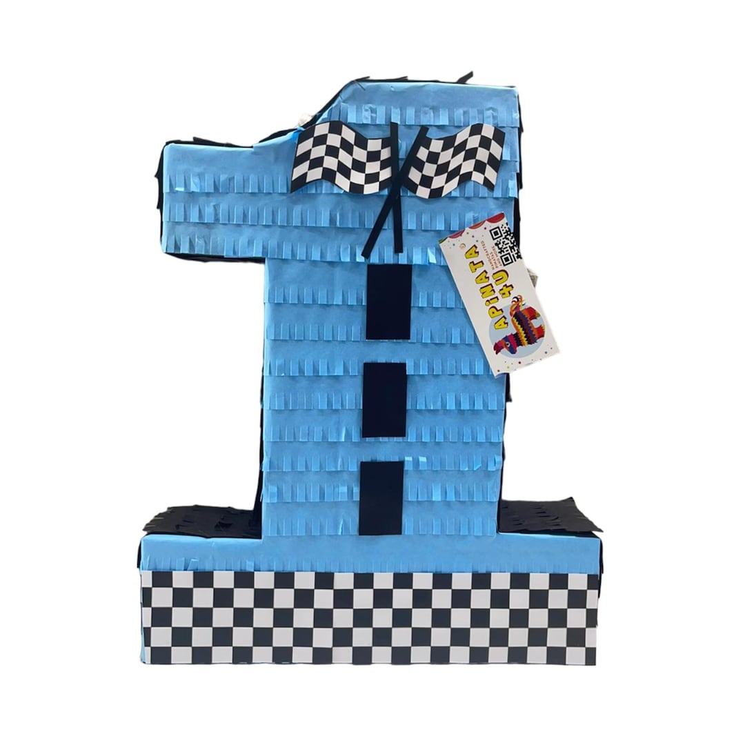 Racing Flag Themed Number One Pinata, Customizable Number Pinata, First ...