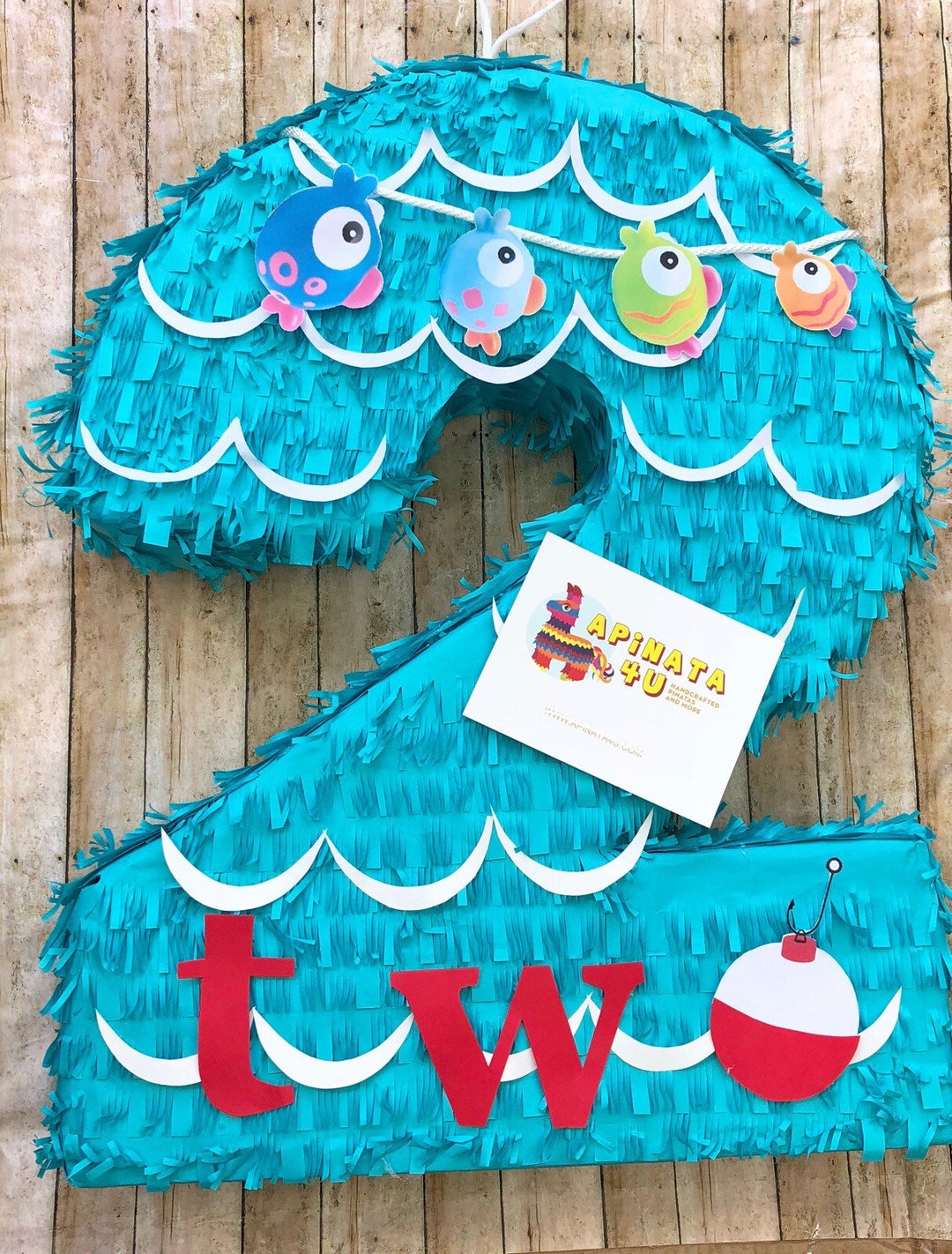 Sale! 20” Tall Number Two Pinata Fish Theme Second Birthday Gone ...