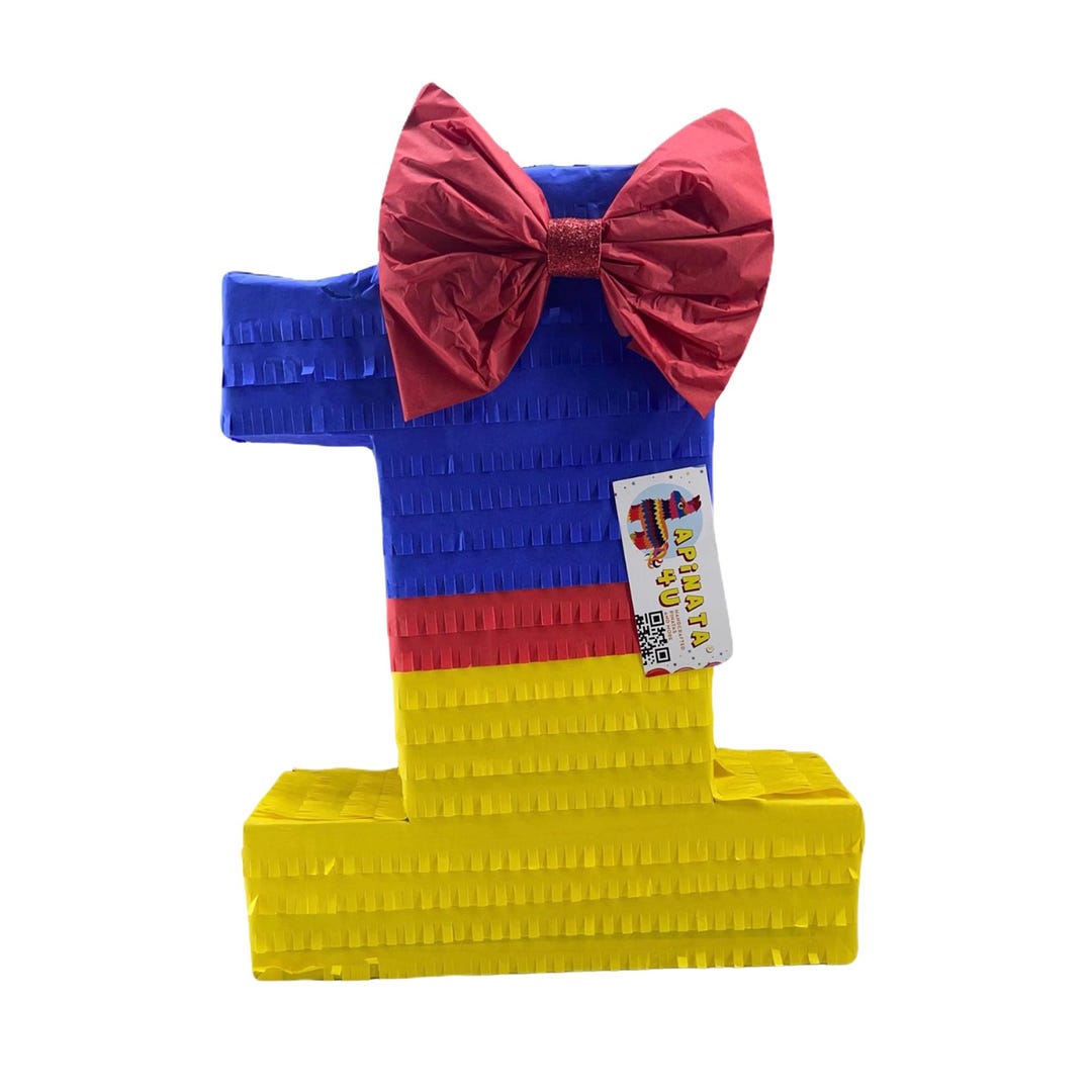 Number One Pinata With Bow, Multi Colors Number One Princess Themed ...