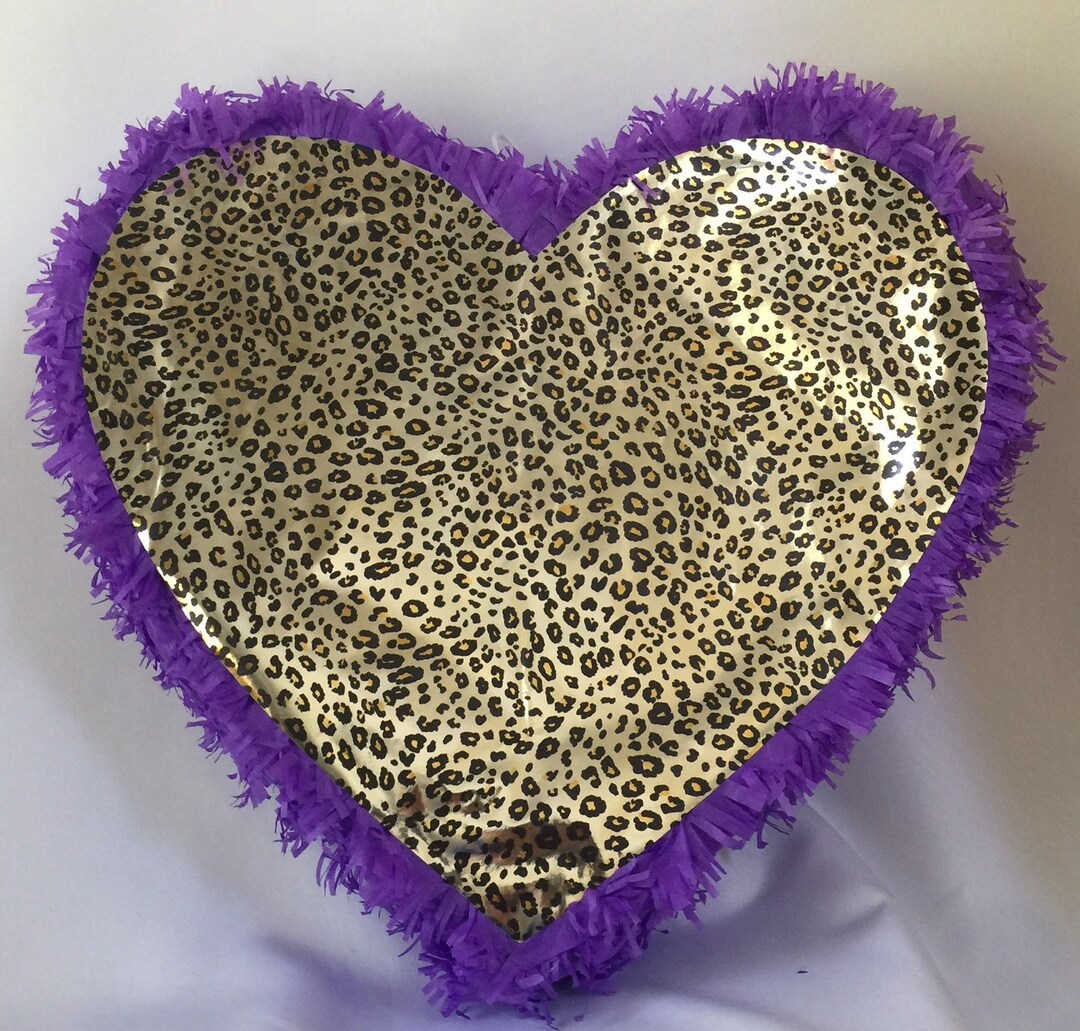 Purple & Leopard Print Pinata Heart Pinata Diva Theme Birthday - Etsy