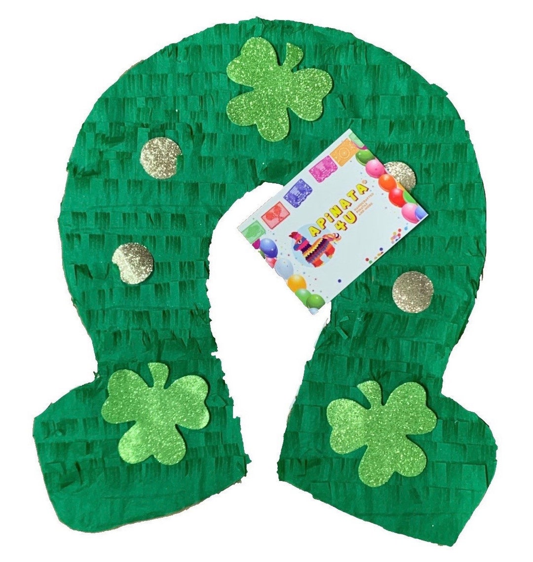 Ready to Ship St. Patrick's Horseshoe Green Color Piñata With Shamrock ...