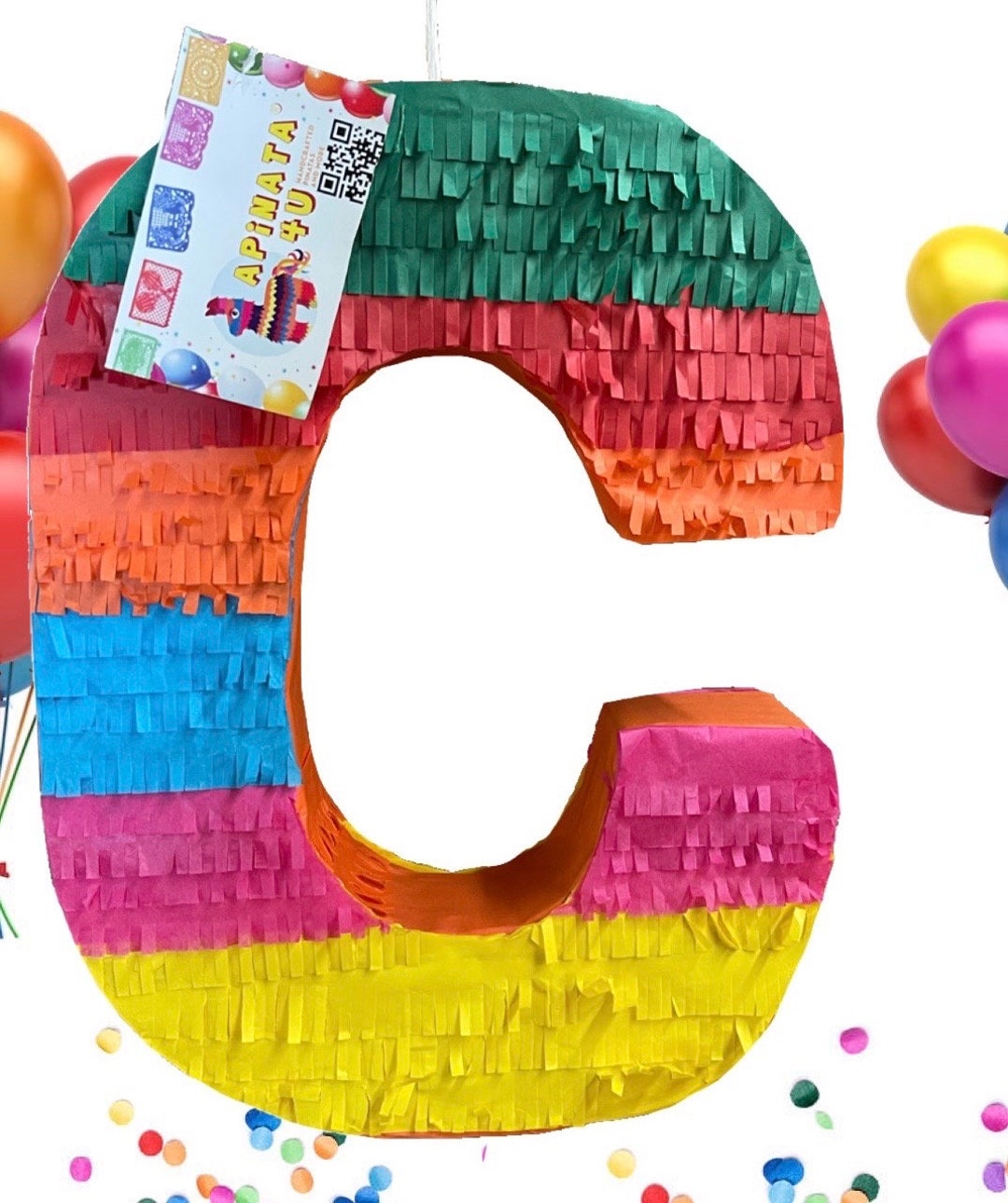 Sale! Ready to Ship! Letter Piñatas 20" Tall Multicolored Fiesta Theme ...