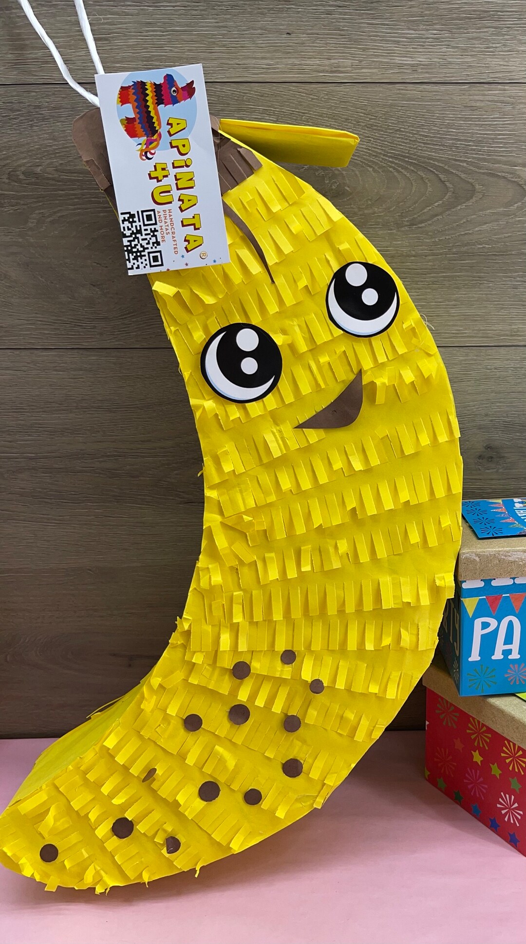 19 Inch Tall Yellow Banana Pinata, Monkey Themed, Tropical Fruit ...