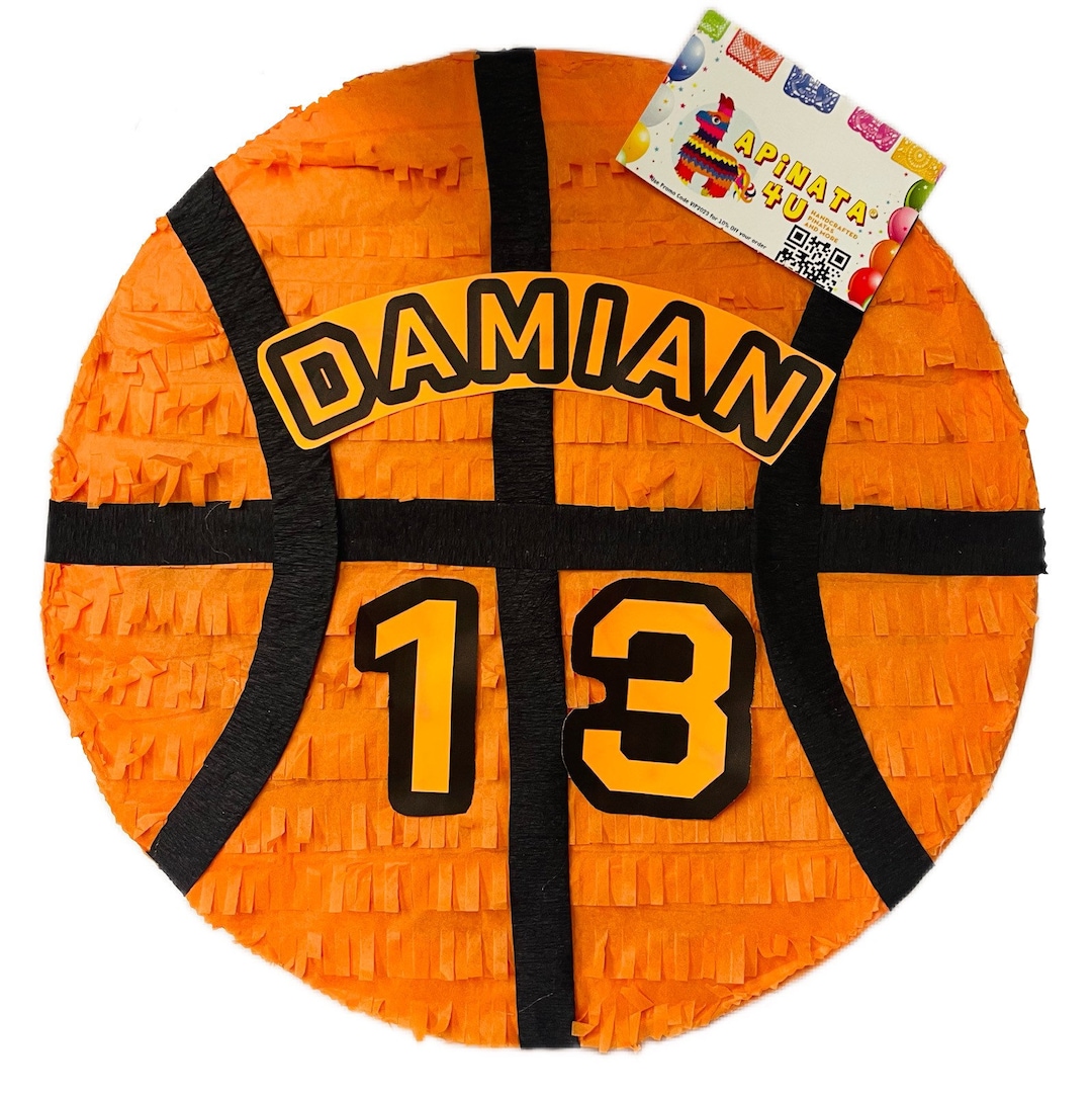 Sale 19 Large Personalized Basketball Pinata Orange Color Slam Dunk ...
