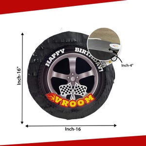 Race Car Tire Pinata, Black Checkered Flag Design, Motorsport Theme ...