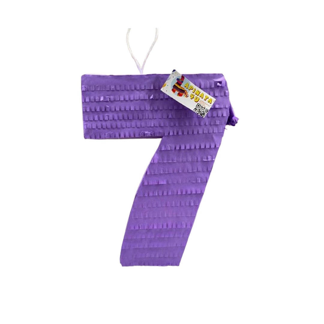 Solid Purple Number Seven Blank Pinata for Seventh Birthday Party ...