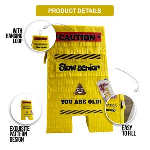 Caution Pinata for Kids, Fun Hazard Warning Party Decor, Yellow Caution ...