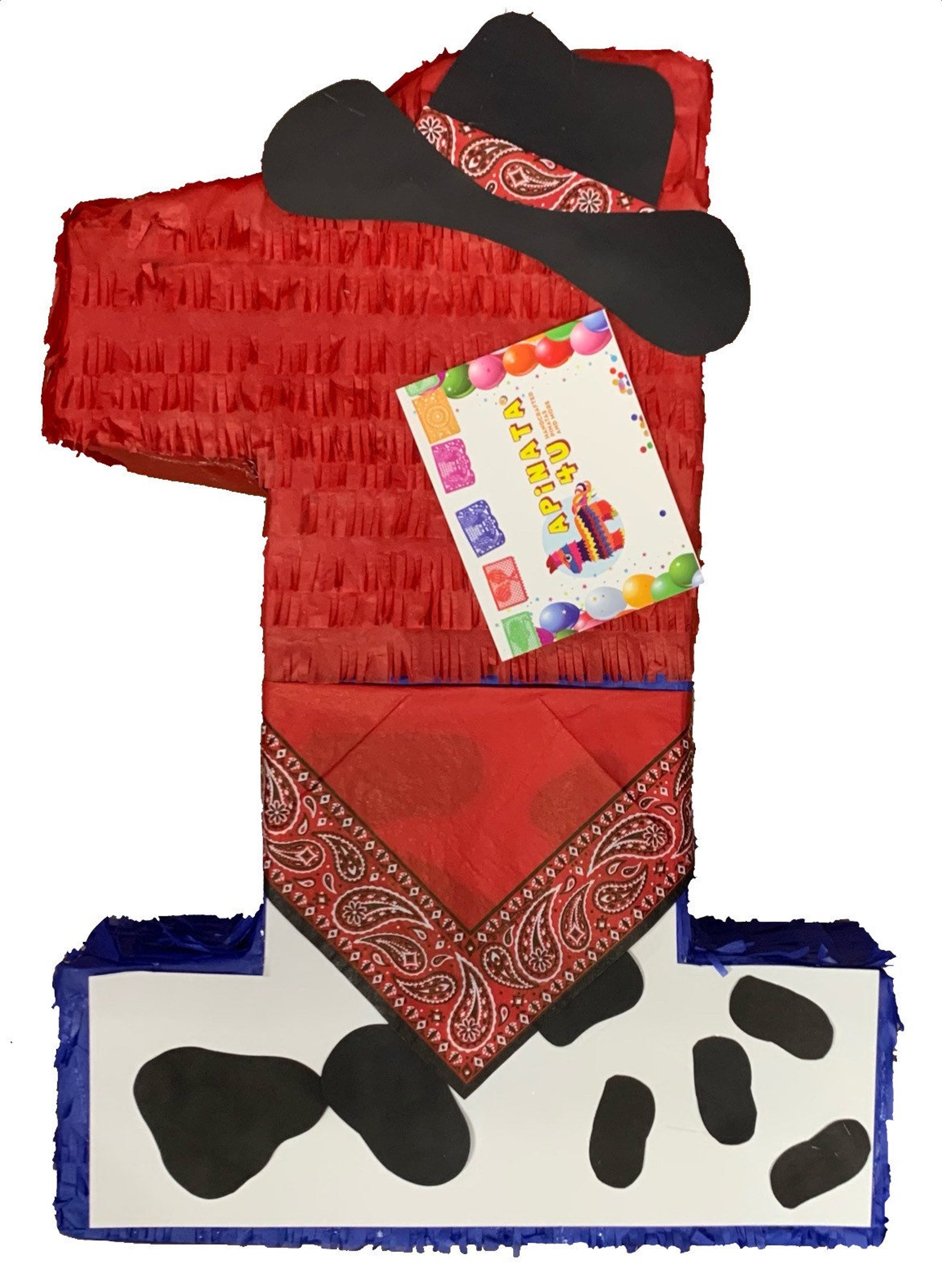 20'' Tall Cowboy Number One Piñata Cowboy Themed Birthday Party Piñata ...