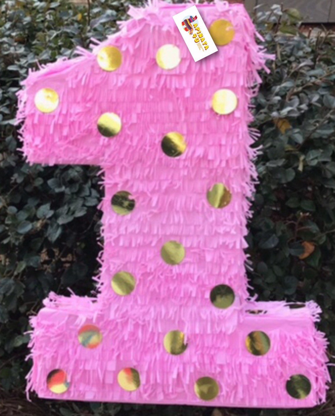 20'' Tall Number One Pinata Pink & Gold Color - Etsy