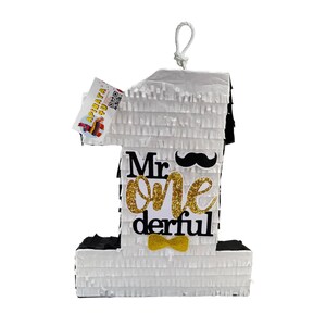 Mr Onederful Themed Number 1 Pinata for 1st Birthday Party Celebration ...