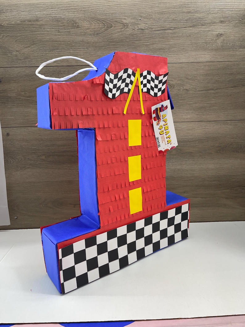 20'' Tall Number One Pinata Race Car Theme Start Your Engines Too Fast ...