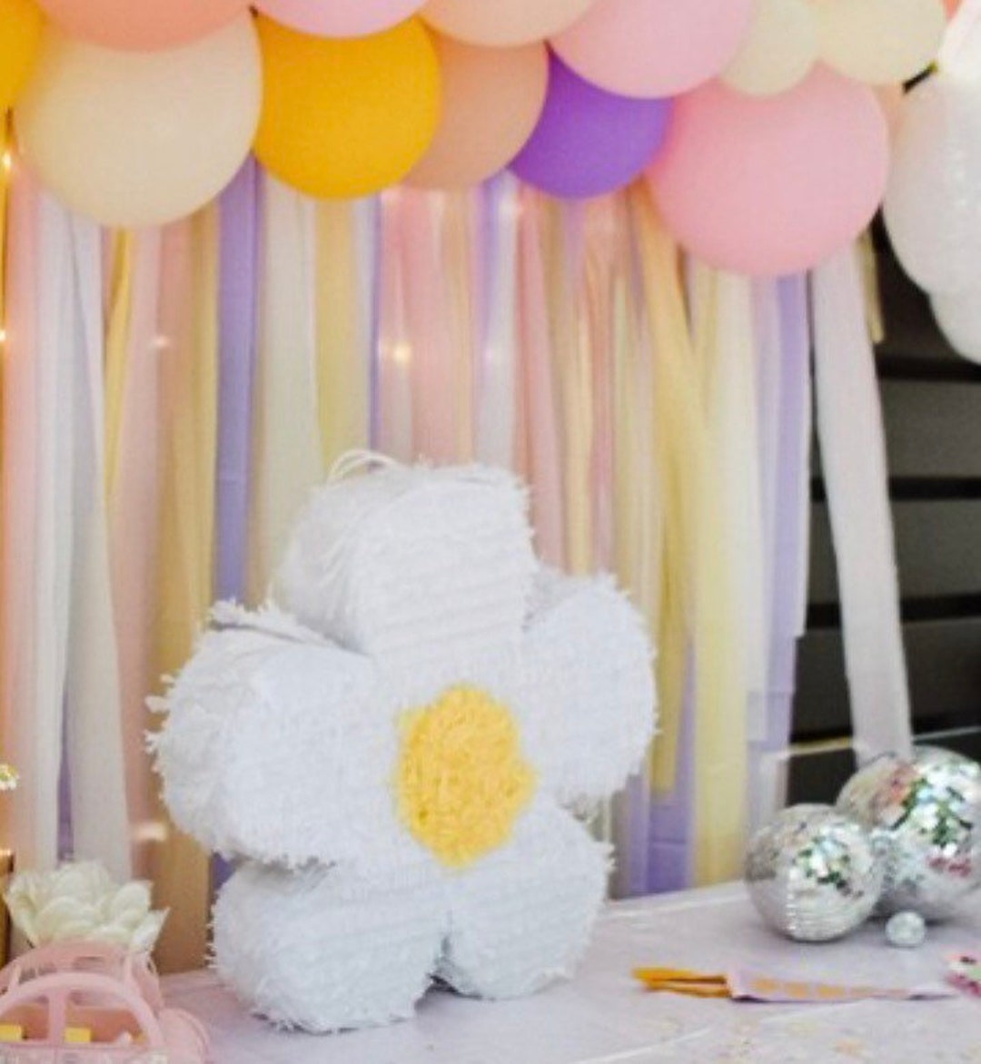 17" Daisy Flower Pinata White Color Yellow Center Great for Two Groovy ...
