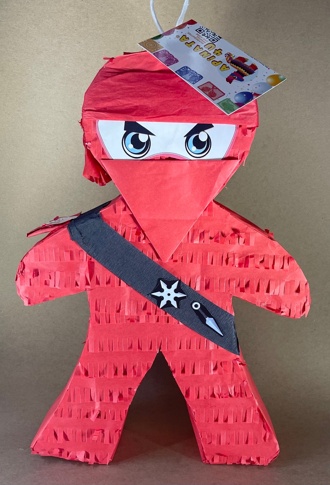 New! Sale! 20” Ninja Pinata Red Color Ninja Themed Birthday Party ...
