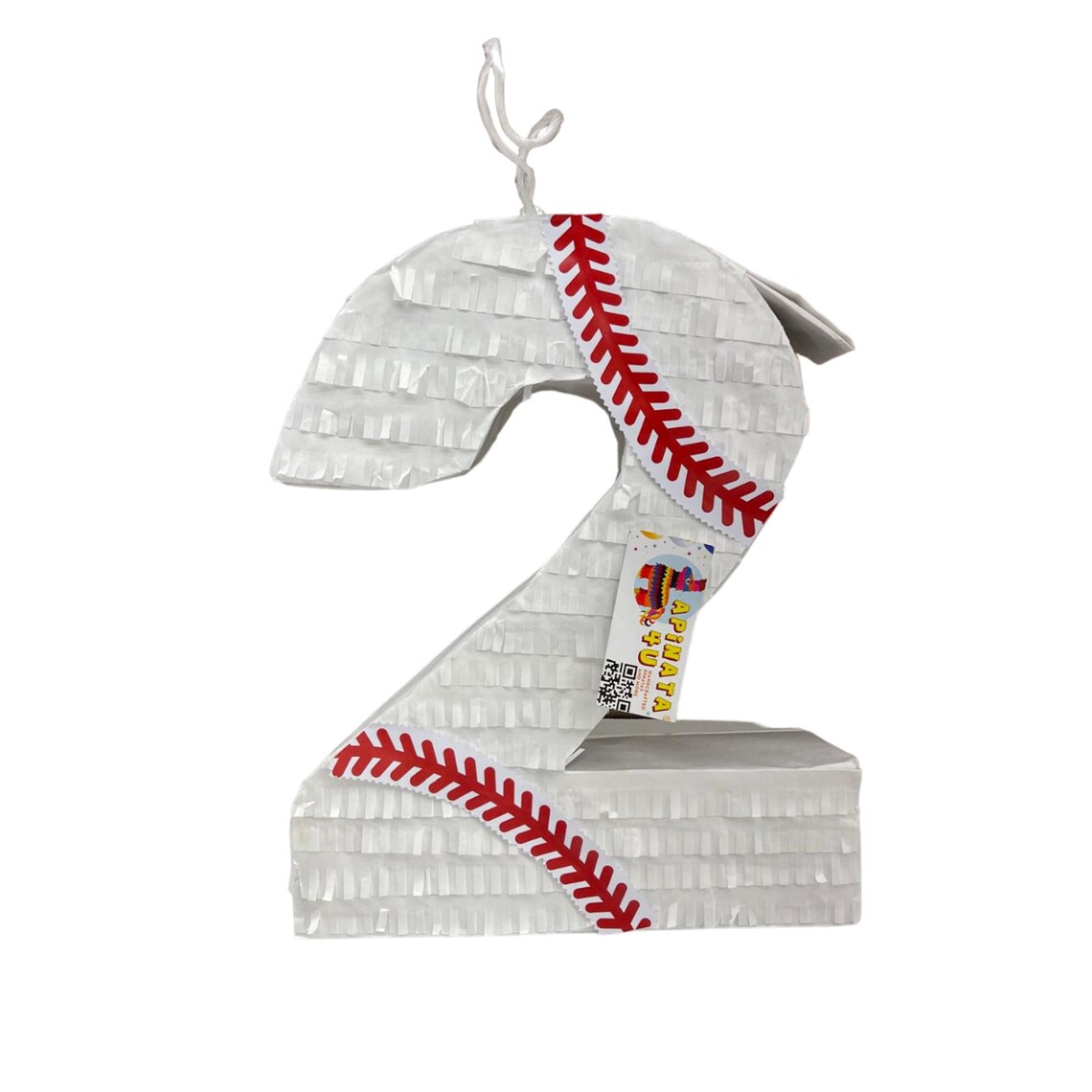 Number Two Pinata, Baseball Themed Pinata for Second Birthday, Sports ...