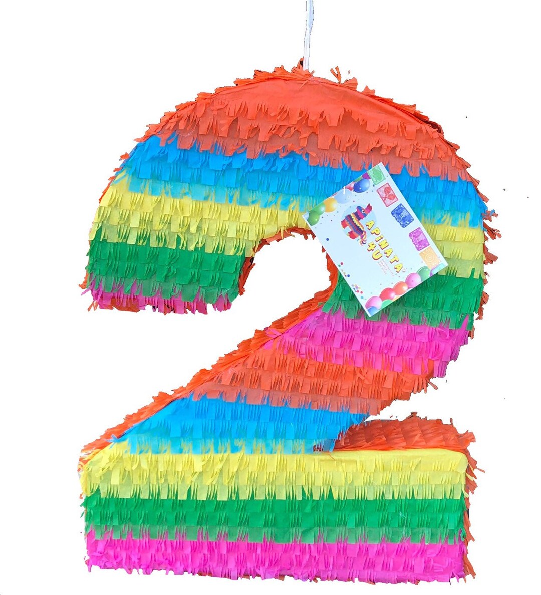 20'' Tall Number Two Piñata Fiesta Colors Second - Etsy