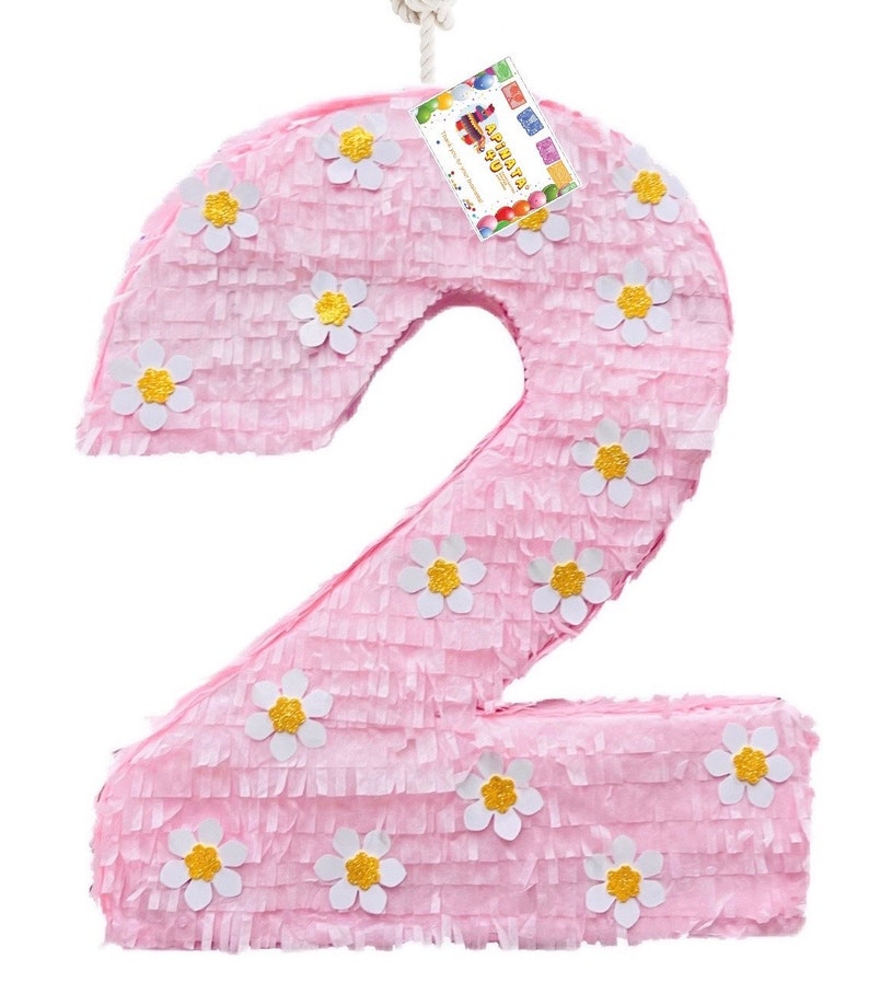 20" Tall Number Two Pinata Daisy Flower Accents Great for Two Groovy ...