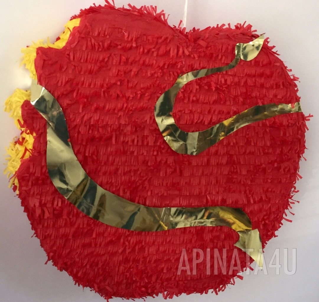 Envío rápido Piñata de manzana roja Detalle de oro Tema de - Etsy España