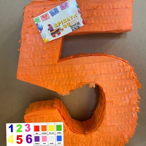 Orange Number 5 Pinata, Perfect for Fifth Birthday Party Celebration ...
