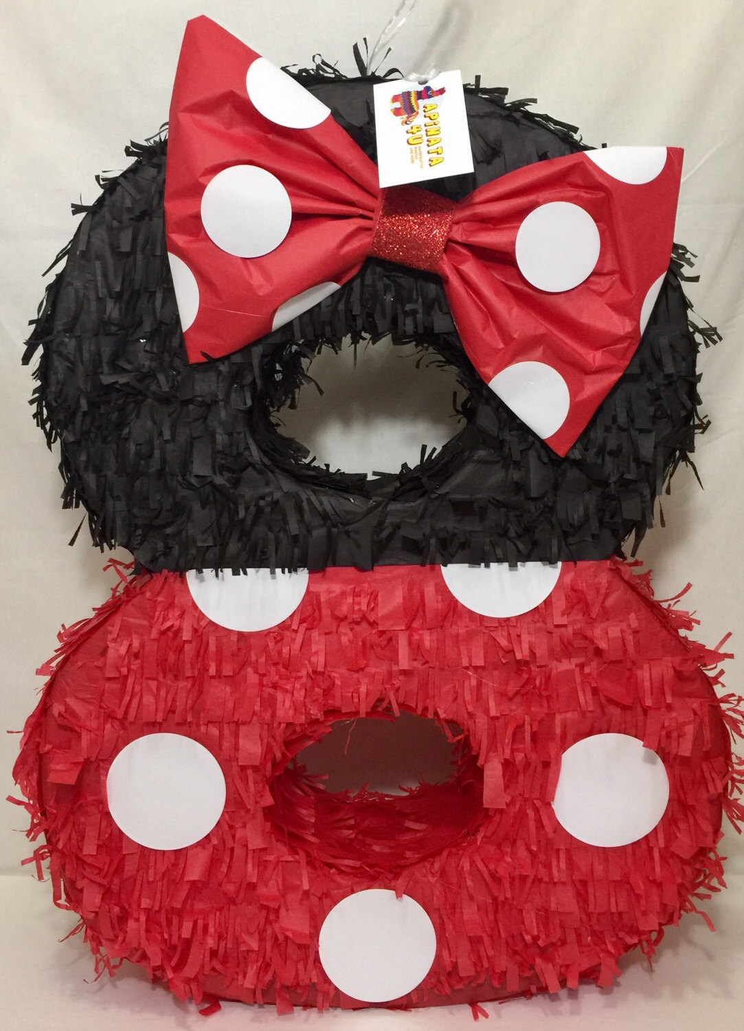 20" Tall Black & Red Number Eight Pinata Mouse Theme Party More Numbers ...