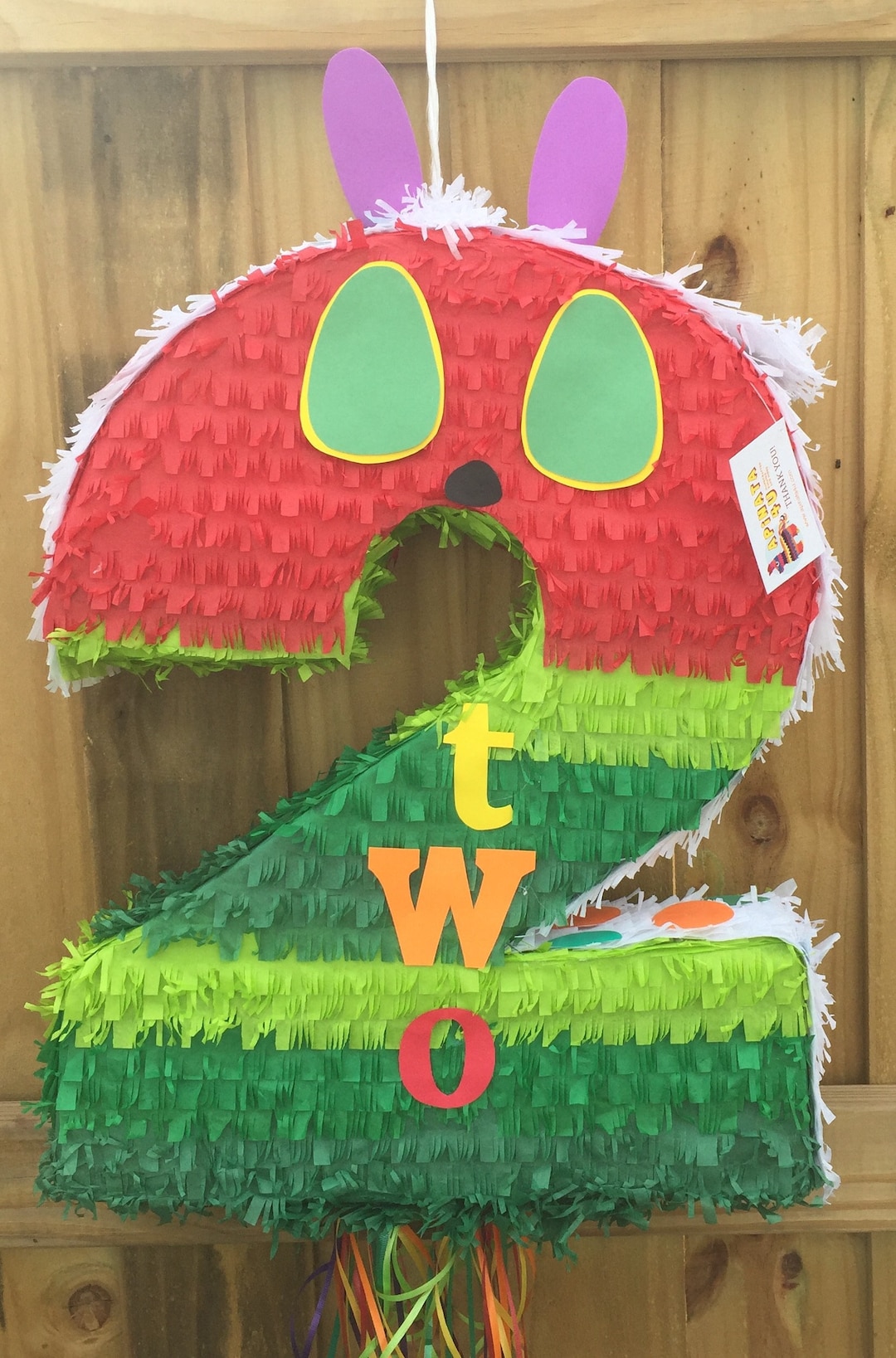 Large Number Two Pinata Caterpillar Theme - Etsy