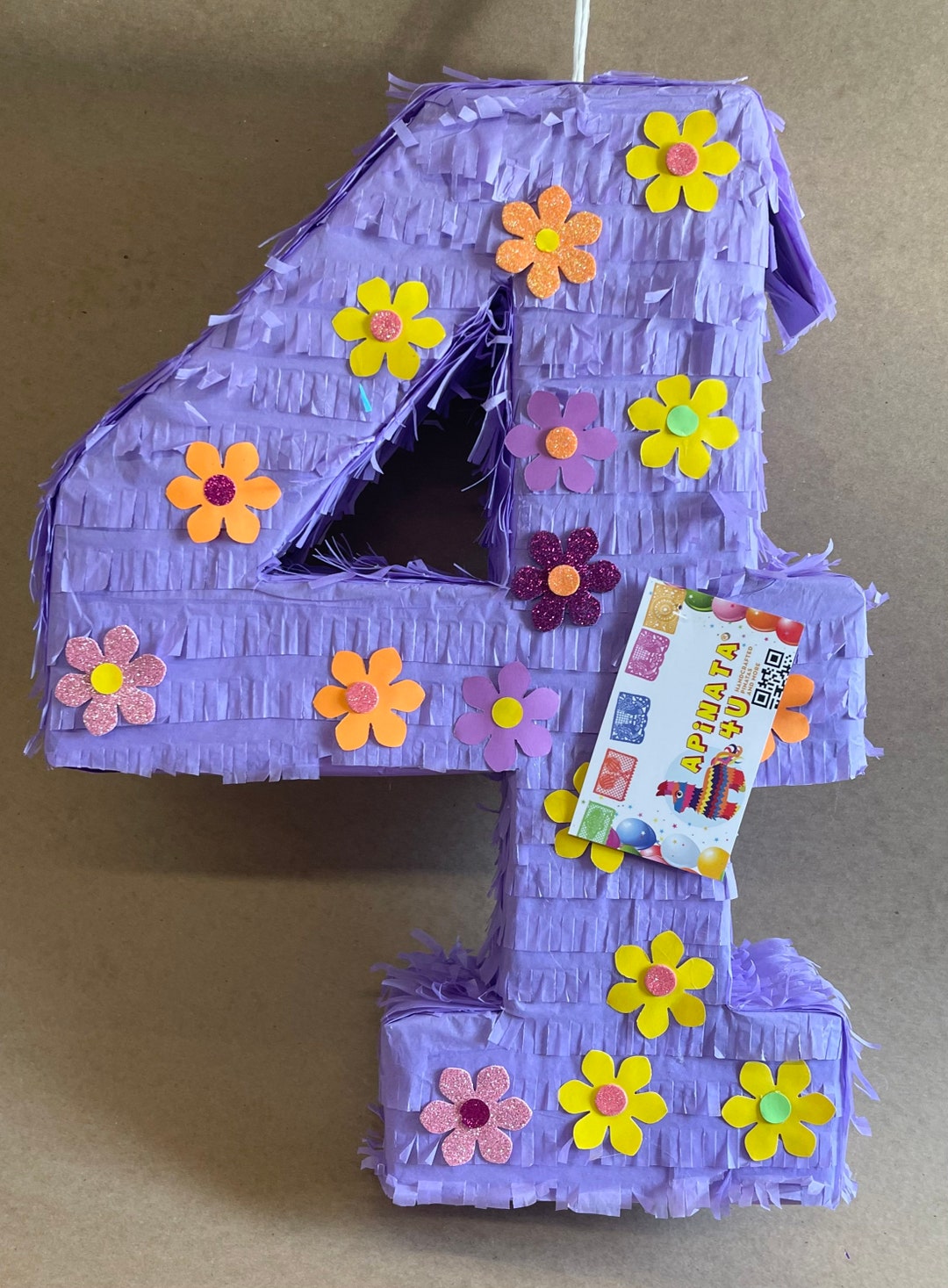 20'' Tall Number Four Pinata Flowers Theme Too Groovy Themed Party ...