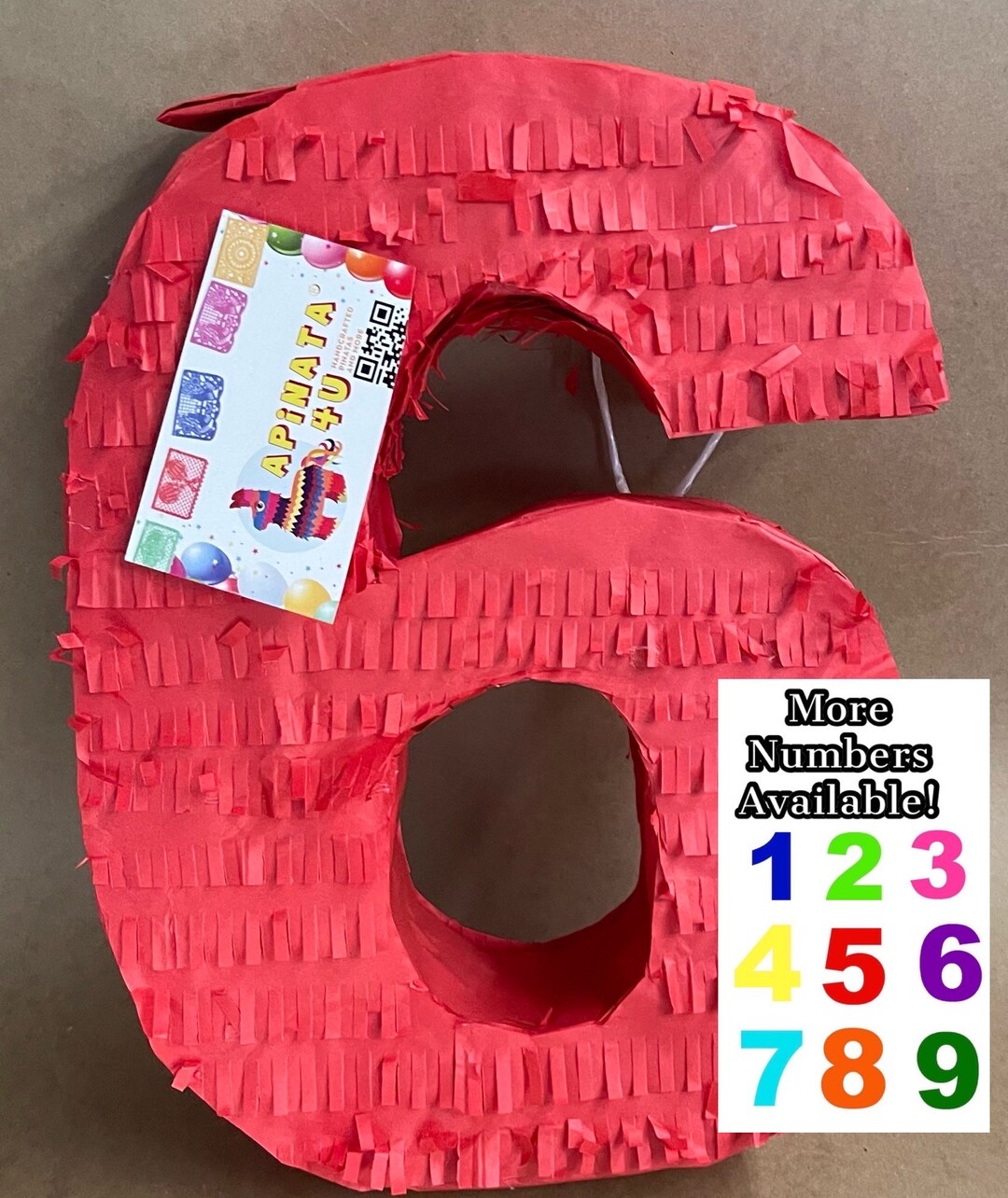 Number 6 Pinata, Large Red Number Pinata, 6th Birthday Celebration ...