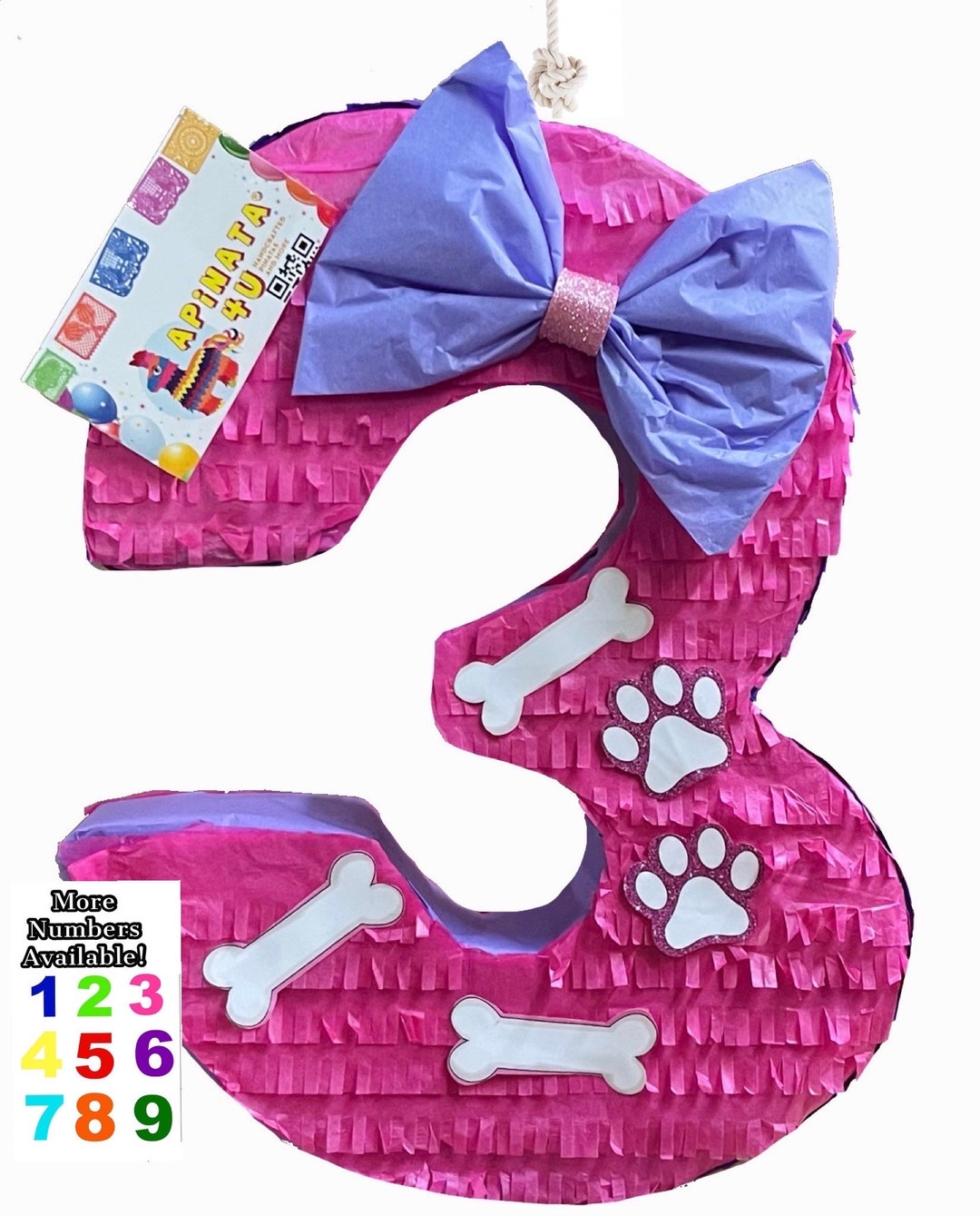 Sale! 20” Number Three Pinata Puppy Theme for Third Birthday Patty 3rd ...