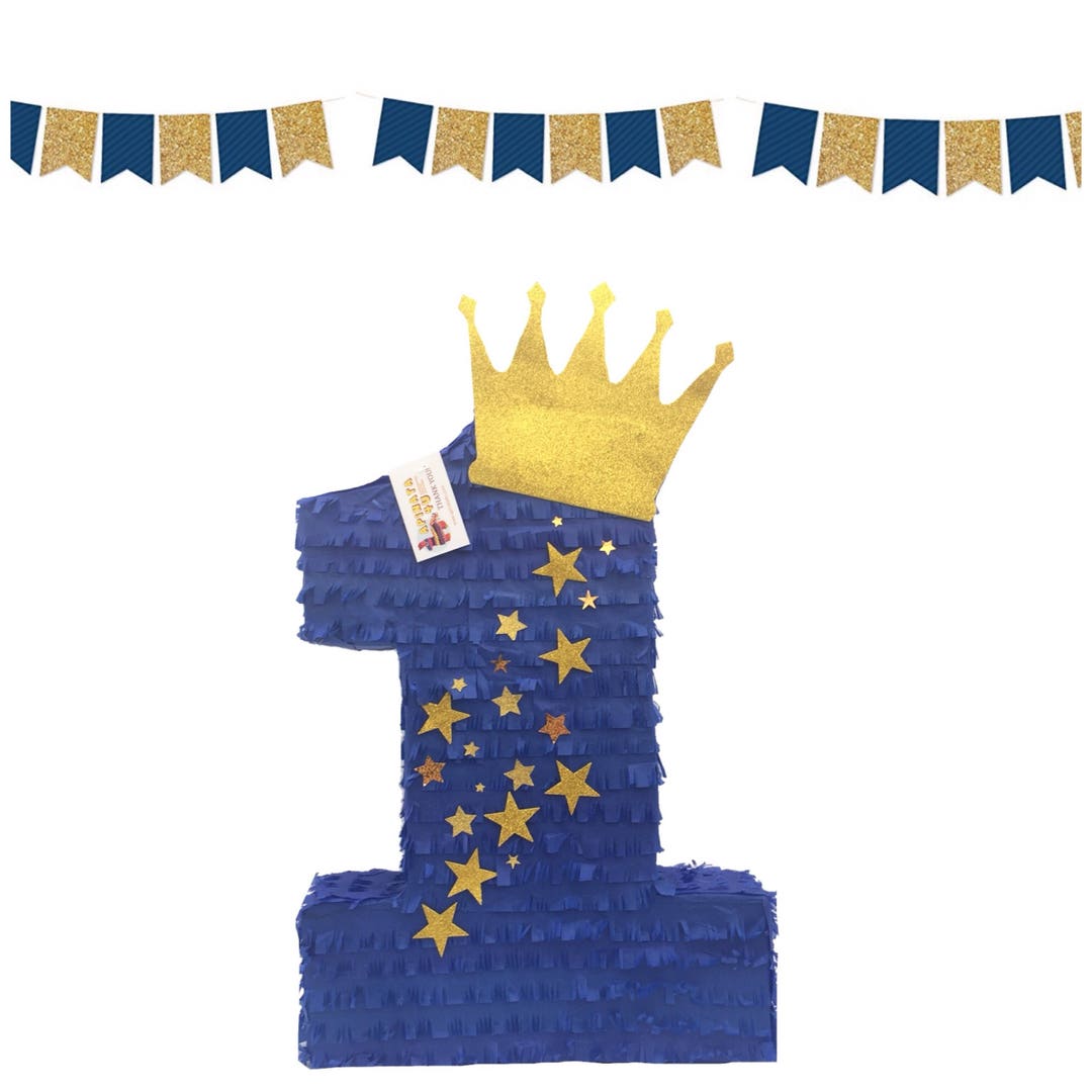 Royal Blue & Gold Crown Number One Pinata Prince Pinata King - Etsy