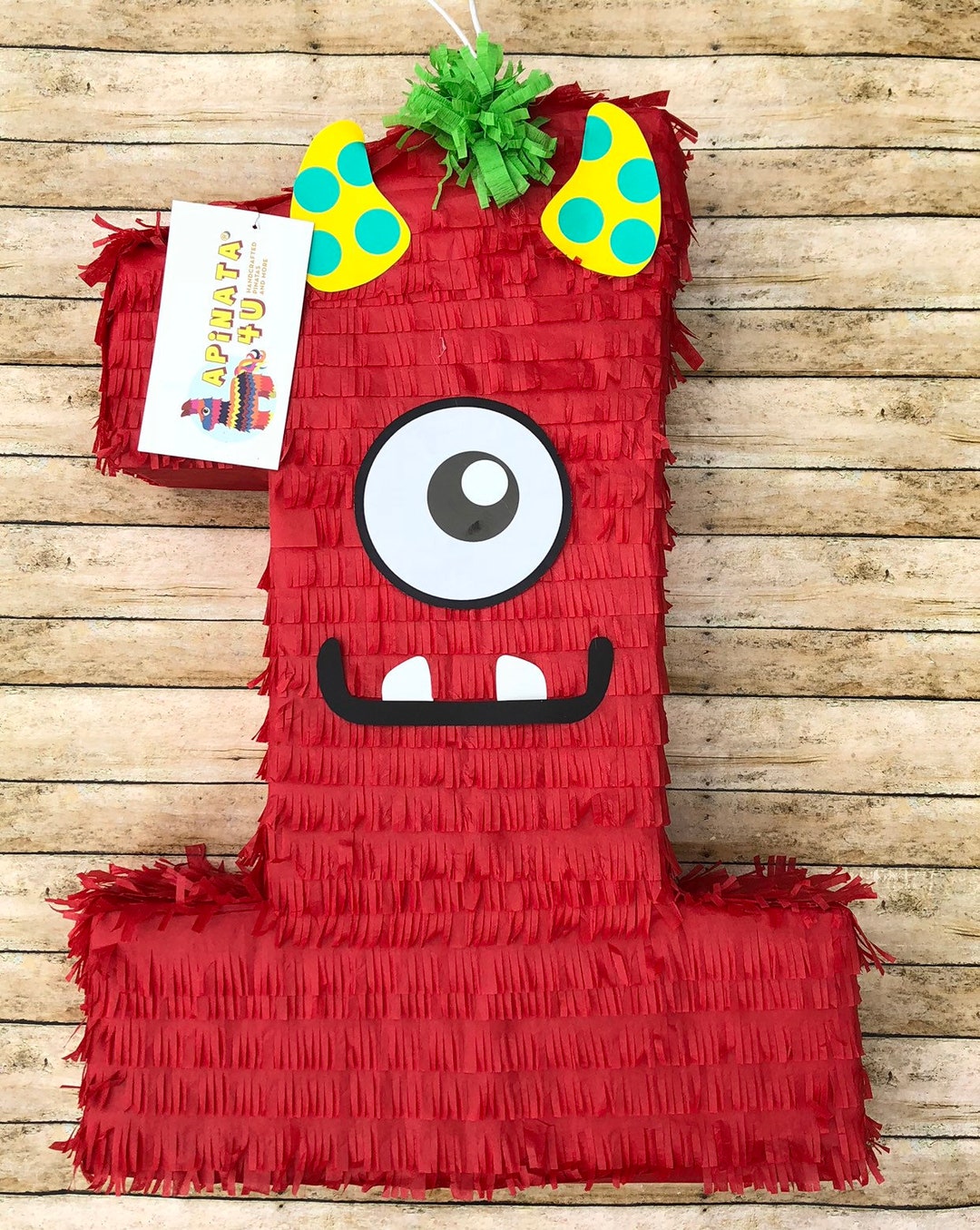 20'' Tall Number One Pinata Red Color Monster Themed - Etsy