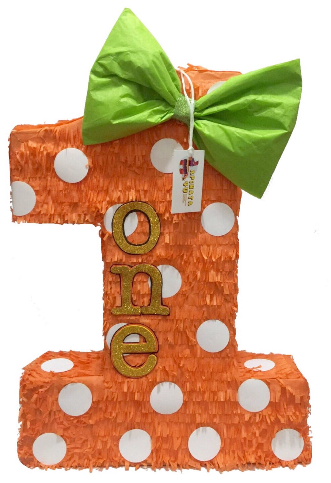 20'' Tall Orange Number One Piñata - Etsy