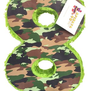 Camouflage Number Eight Pinata Traditional Whack More Numbers | Etsy