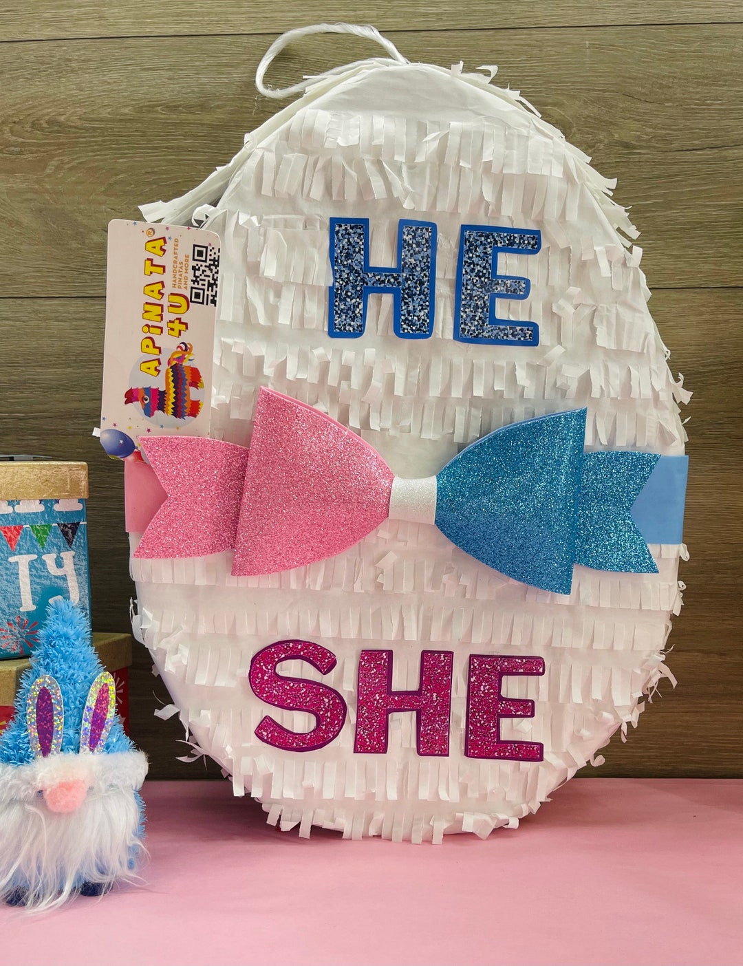 Sale! Easter Egg Pinata White Color He She Accents Great for Easter Egg ...