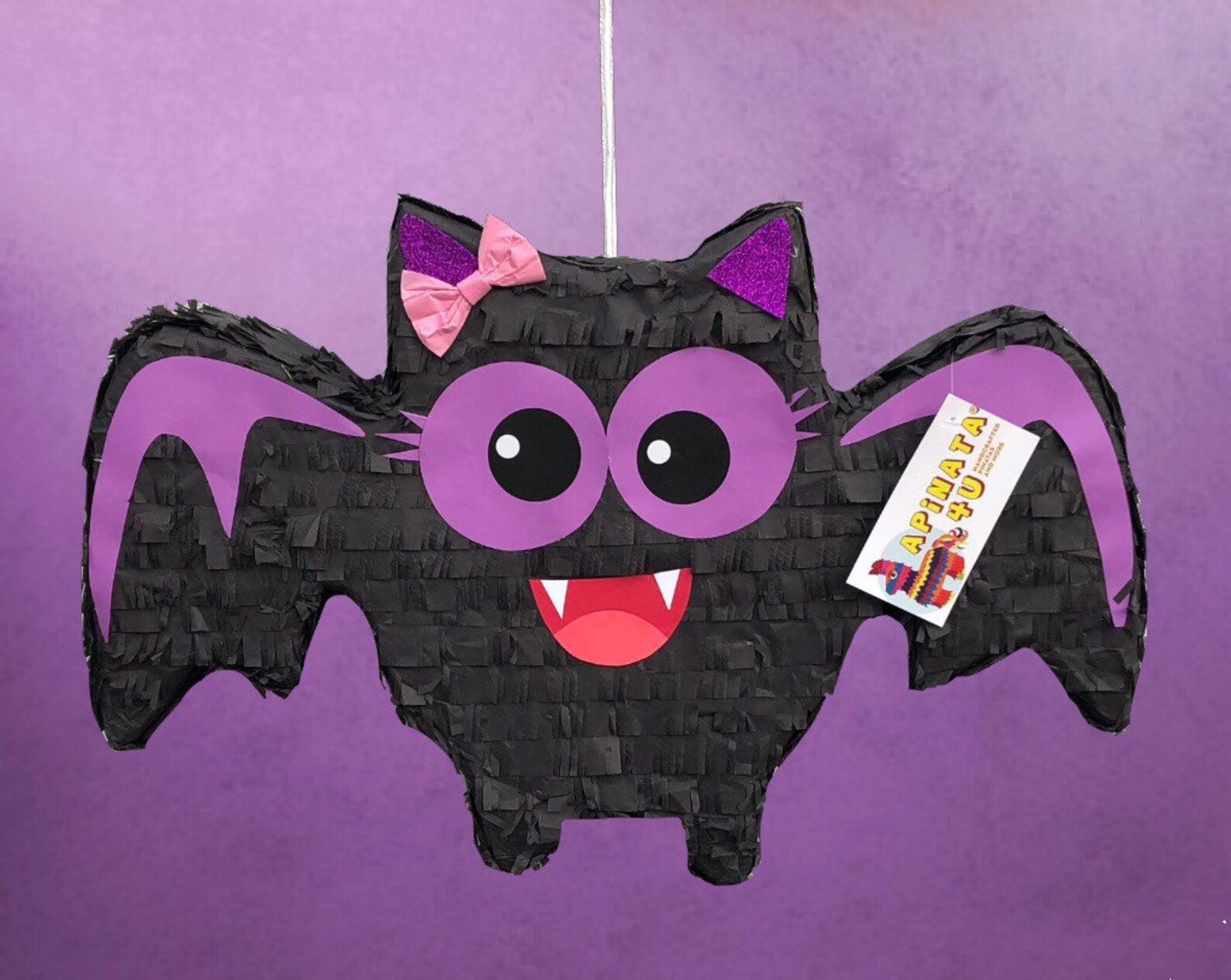 New Halloween Girly Bat Pinata Black Color & Purple Accents - Etsy