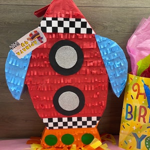 Colorful Rocket Ship Pinata, Ideal for Space or Astronaut Themed ...
