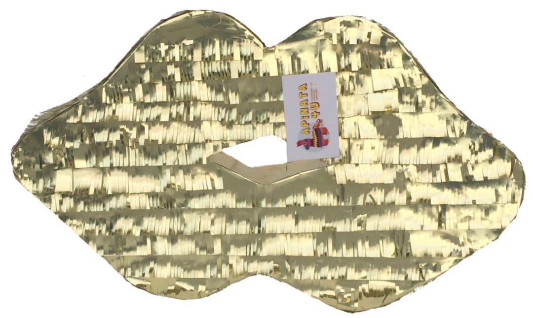 Gold Lips Pinata, Bridal Shower, Glamorous Pinata for Special Events ...