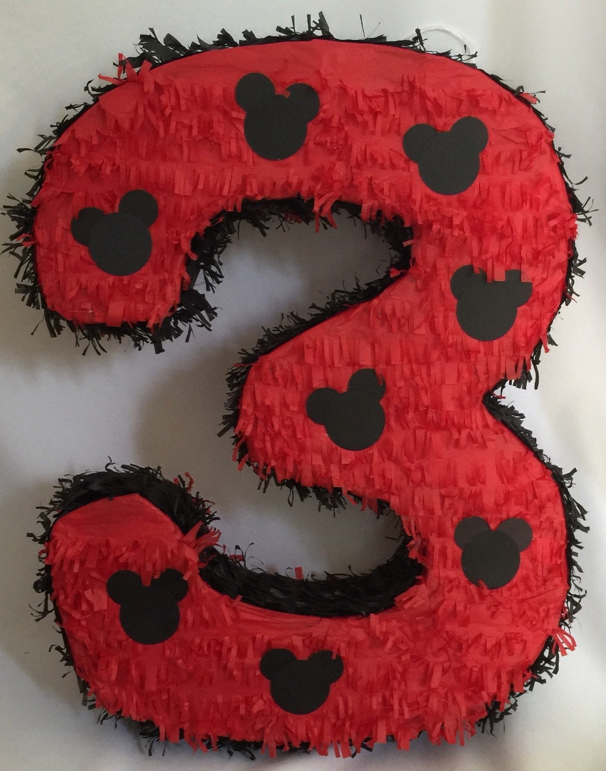 Sale Handcrafted 20'' Tall Number Three Pinata Red & - Etsy