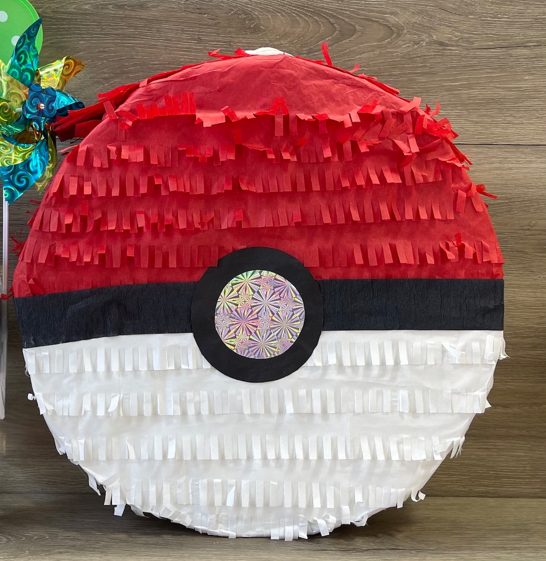 Whack Pinata Red and White Ball Pinata, Perfect for Poke Ball Themed ...