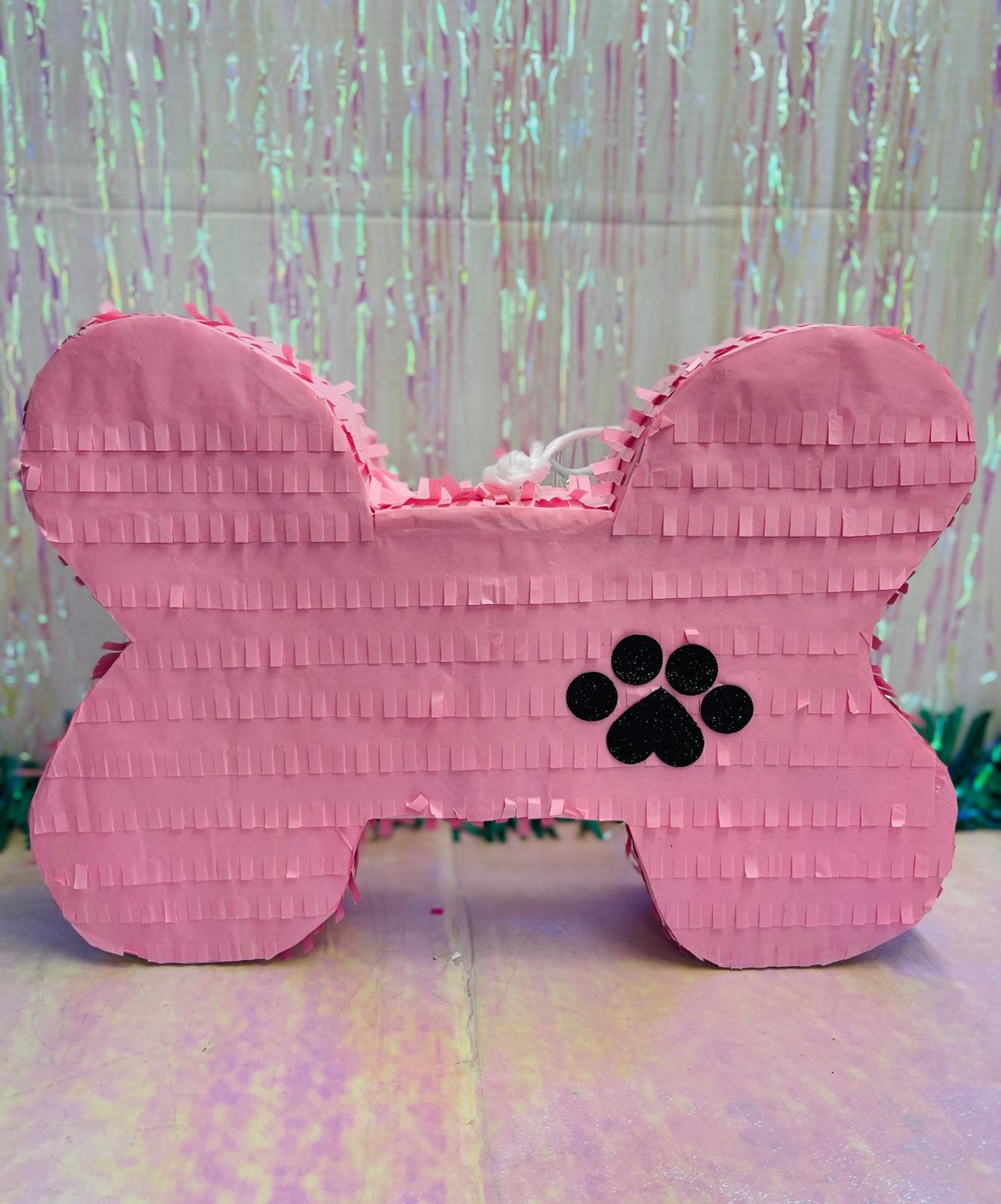 Pink Dog Bone Piñata: Puppy Birthday Party Favor, Handcrafted Cardboard ...