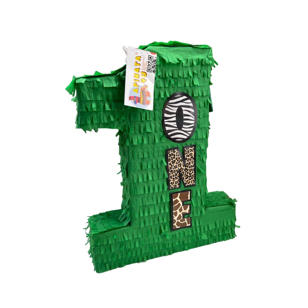 Safari Jungle Themed 1st Birthday Pinata, Animal Print Birthday Party ...