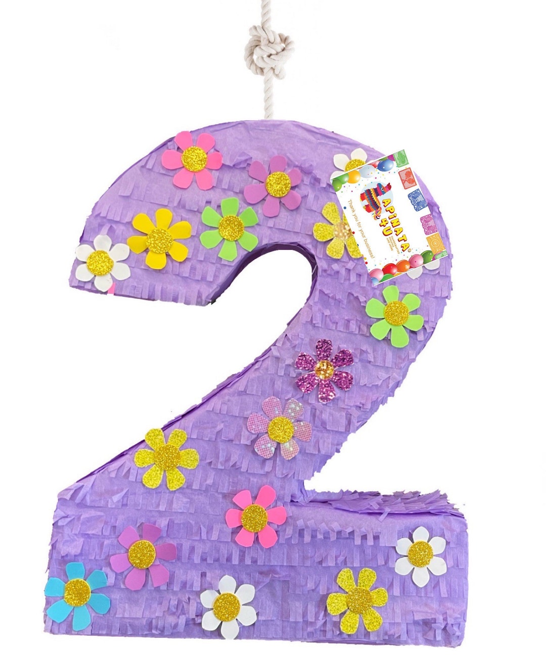 Sale! New! Number Two Pinata Lavender Color With Daisy Flowers Two ...